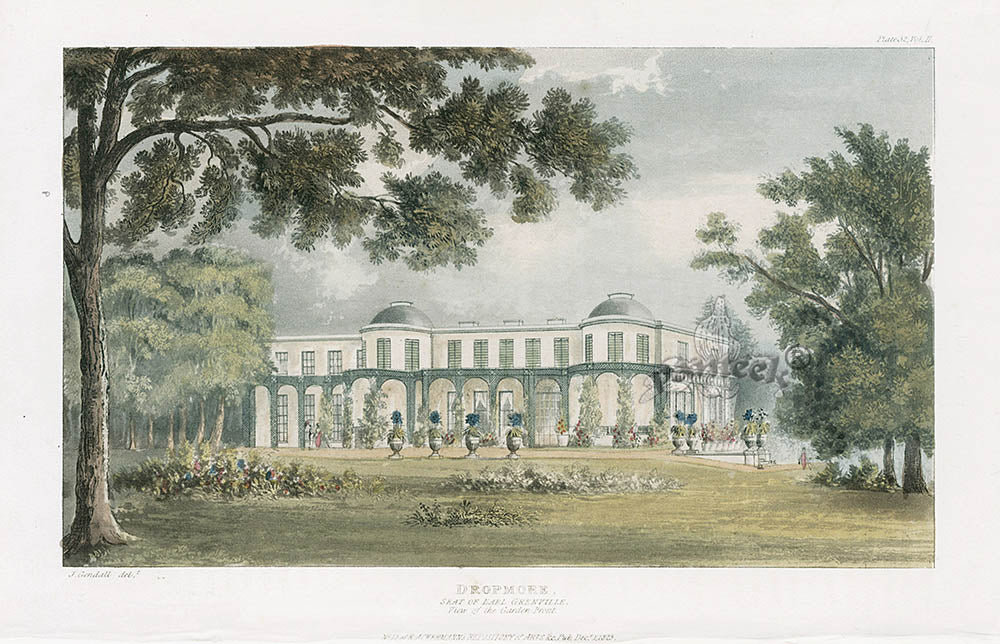 Ackermann Architecture Original Aquatint Dropmore, Home Earl Grenville ...