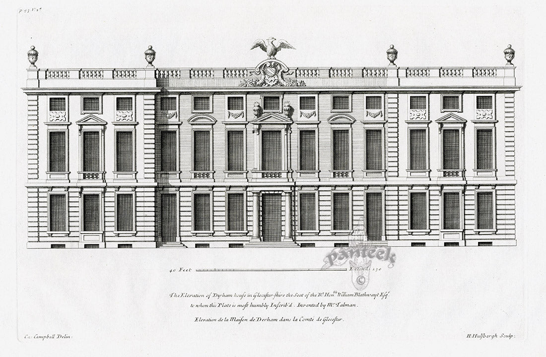 Architecture Stately Homes Vitruvius Britannicus Durham house 1715 ...