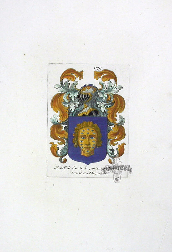 Armorial Universal Heraldic Crest Antique Prints 1679 | Panteek Antique ...