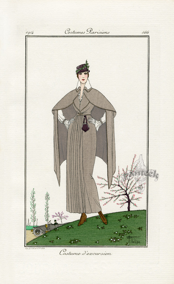 Costumes Parisiens 1912 Costume d'excursion Dress | Panteek Antique Prints