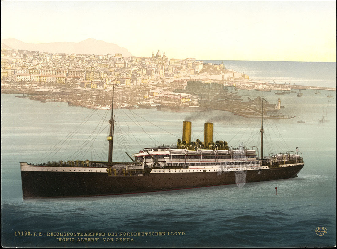 Detroit Photographic Co Prints 1898 Konig Albert German Ship Genoa ...