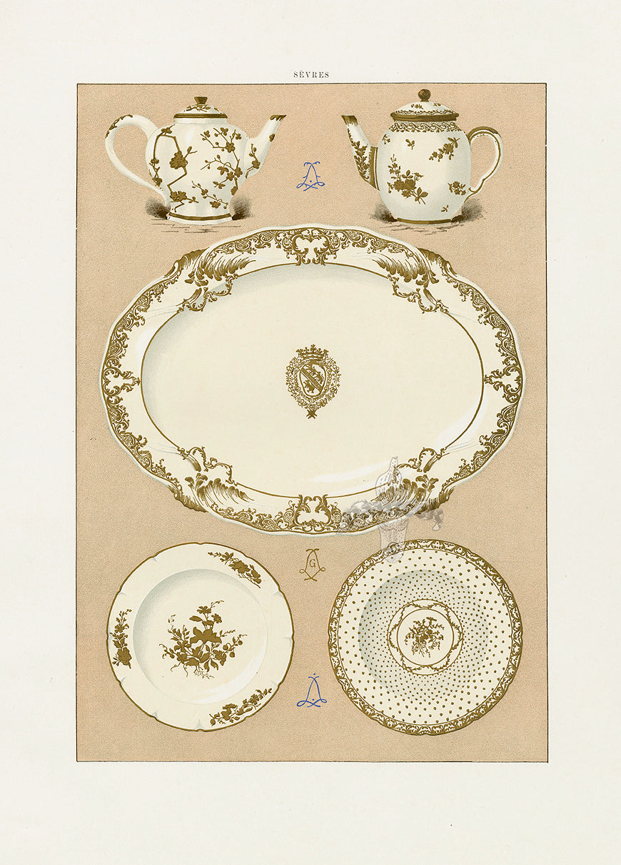 Edouard Garnier Soft Porcelain of Sevres 19th Century Print Ornamental ...
