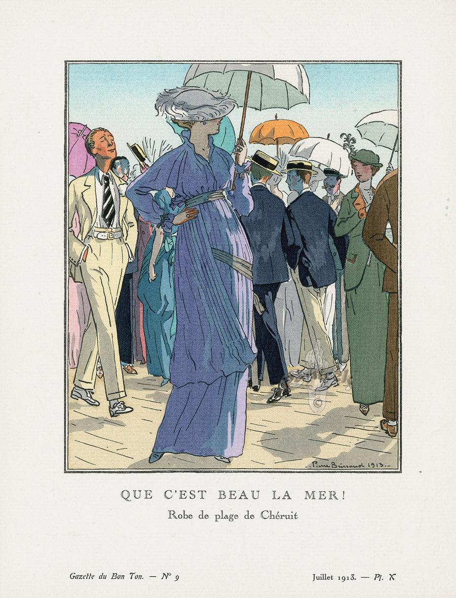 Gazette du Bon Ton 1912 Prints Beau La Mer, Brissaud | Panteek Antique ...