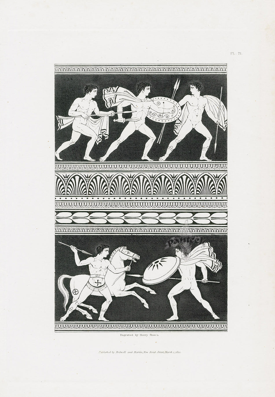 Henry Moses Print Etruscan Vases Battle small size | Panteek Antique Prints