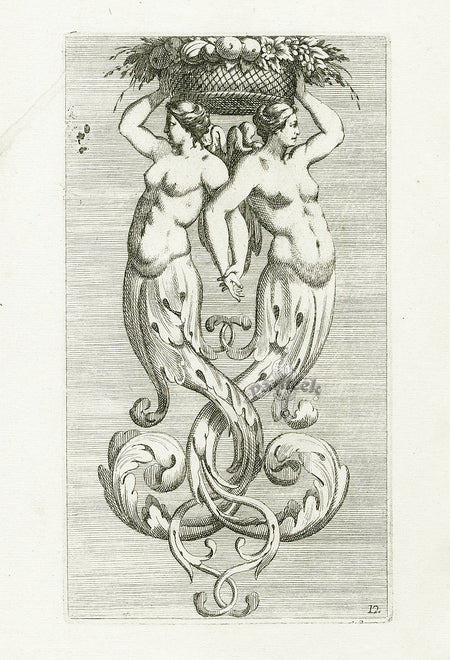 Le Pautre Architecture, Statues, Fountains, Mermaids | Panteek Antique ...