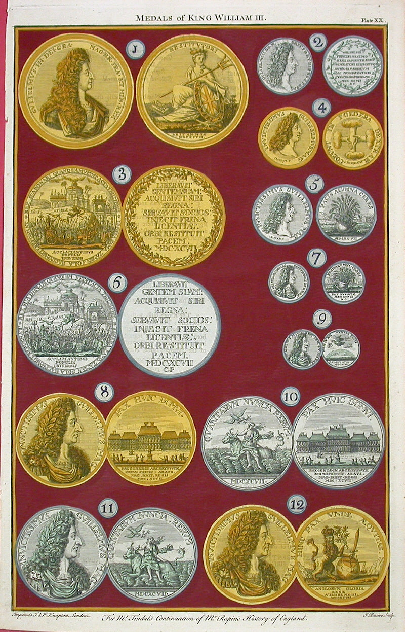 Rapin de Thoyras Engraving Coins King William RA20 | Panteek Antique Prints