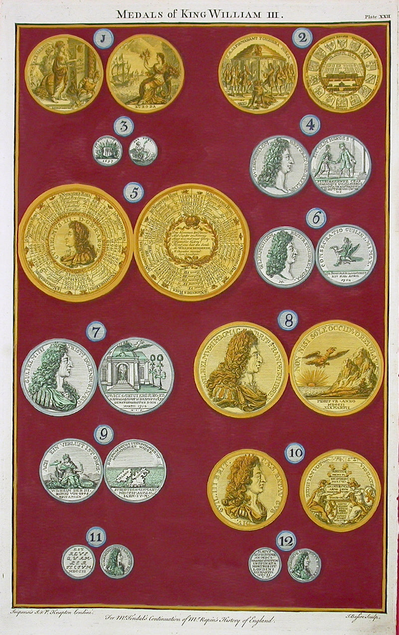 Rapin de Thoyras Engraving Coins King William RA22 | Panteek Antique Prints