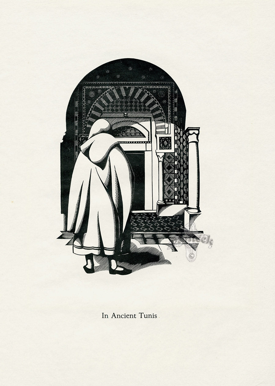 Robert Gibbings Original Woodblock Prints The Ancient Tunis