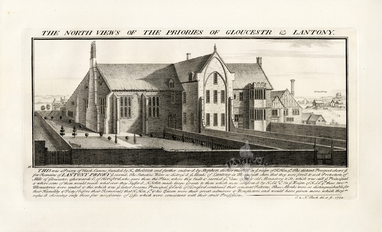 Samuel & Nathan Buck Engraving Views Priories of Gloucestr | Panteek ...
