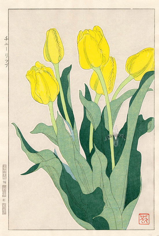 Shodo Kawarazaki Tulip by Teru Kuzuhara | Panteek Antique Prints