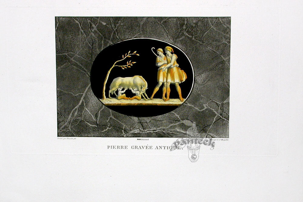 Wicar Original Mythology Print 1786 Romulus & Remus | Panteek Antique ...