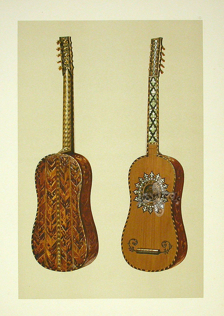 William Gibb Original Print Antique Musical Instrument Rizzio Guitar ...